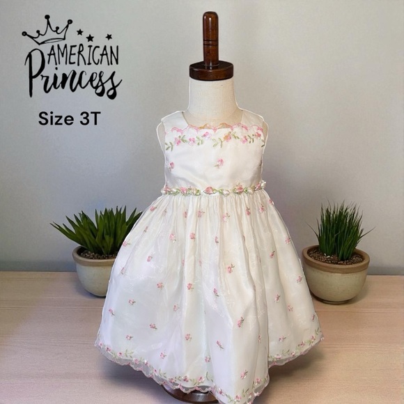 American Princess | Dresses | American Princess White Dress With Pink ...